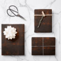 Rustic Texture Vintage Dark Brown Decoupage Wrapping Paper Sheets | Zazzle