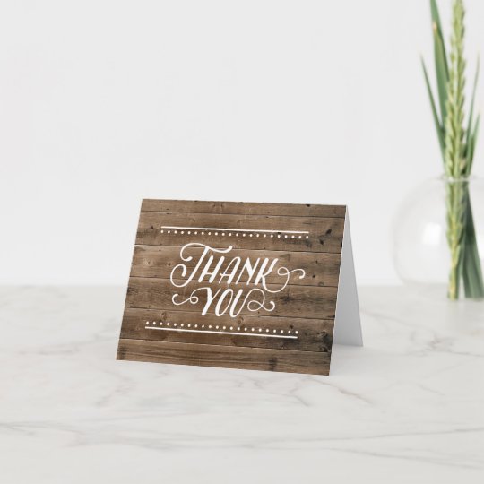 Rustic Thank You Card | Zazzle.com