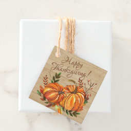 Rustic Thanksgiving Pumpkins Favor Tags | Zazzle