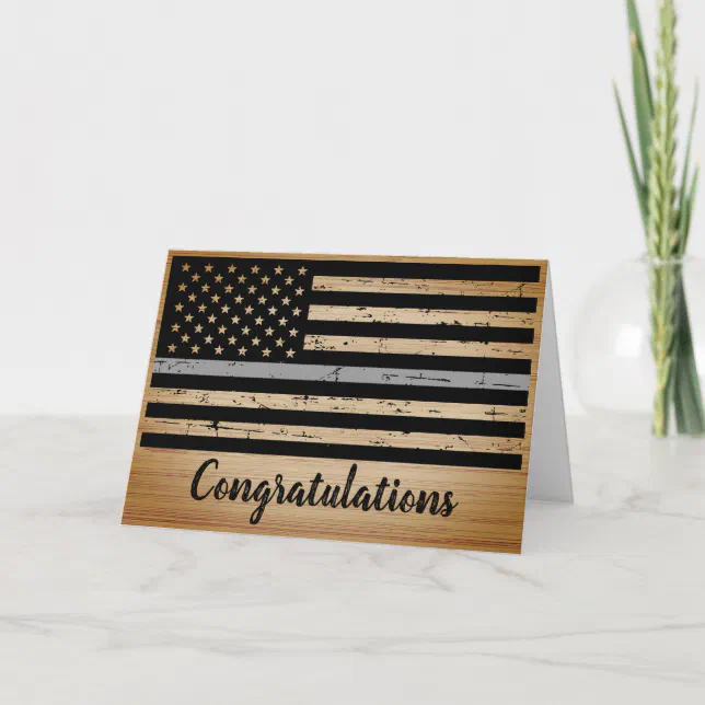 Rustic Thin Gray Line Correctional Officer Card | Zazzle