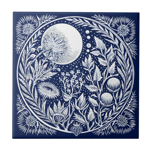 Rustic Thistle Moon Ceramic Ceramic Tile | Zazzle