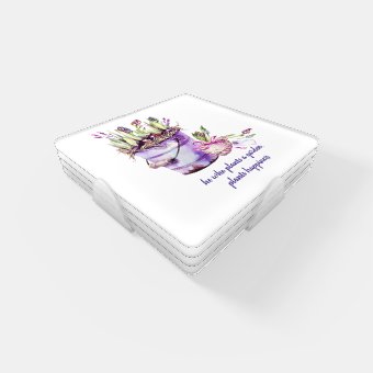 Rustic Tin Bucket Purple and Pink Hyacinths Coaster Set | Zazzle