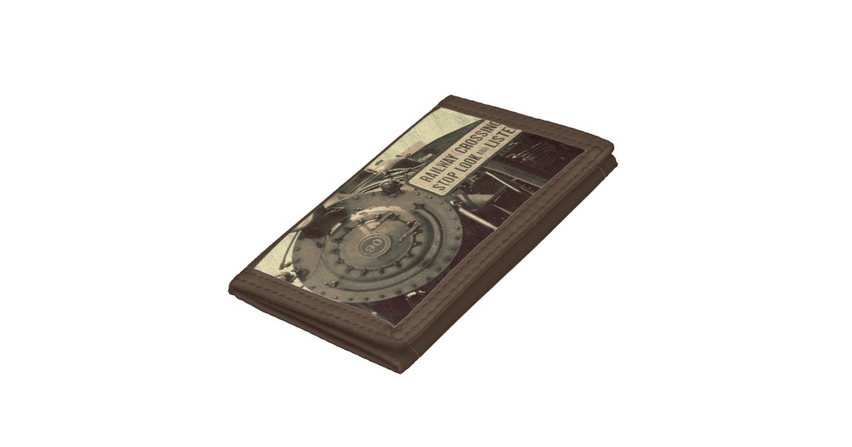 Rustic Train Wallet | Zazzle