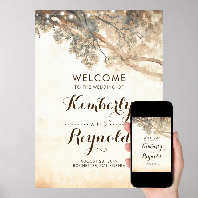 Rustic Tree Branches Wedding Welcome Sign | Zazzle