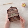 Rustic Tree Lights & Wood Company Christmas Party All In One Invitation ...