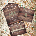 Rustic Tree Lights & Wood Company Christmas Party All In One Invitation ...