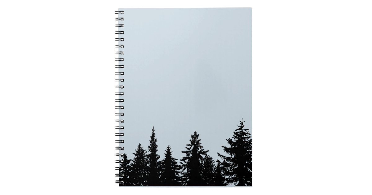 Rustic Tree Line Silhouette Notebook | Zazzle