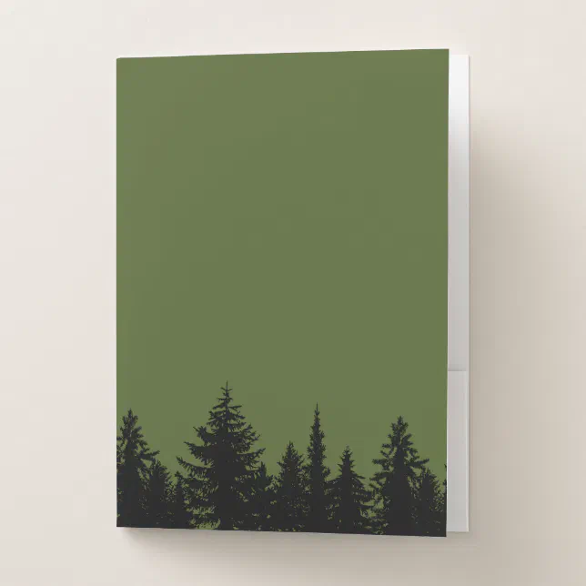 Rustic Tree Line Silhouette Pocket Folder | Zazzle