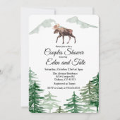 Rustic Tree Moose Couples Shower Invitation | Zazzle