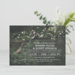 Rustic Tree String Lights Forest Wedding Invitation | Zazzle