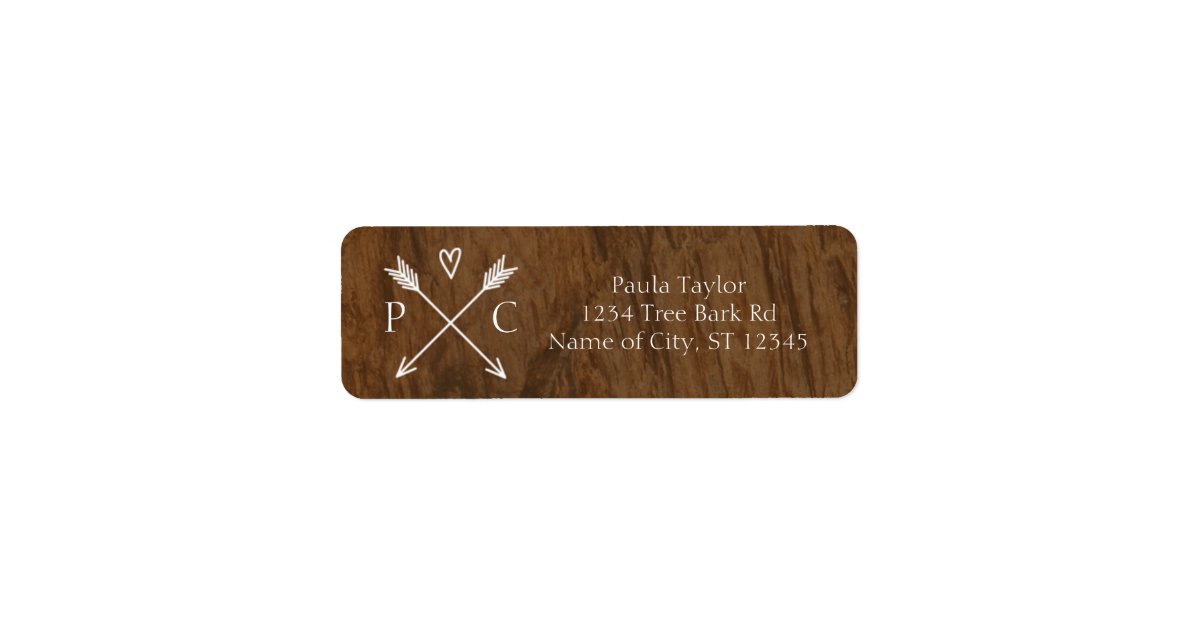 Rustic Tree Wedding Address Label | Zazzle