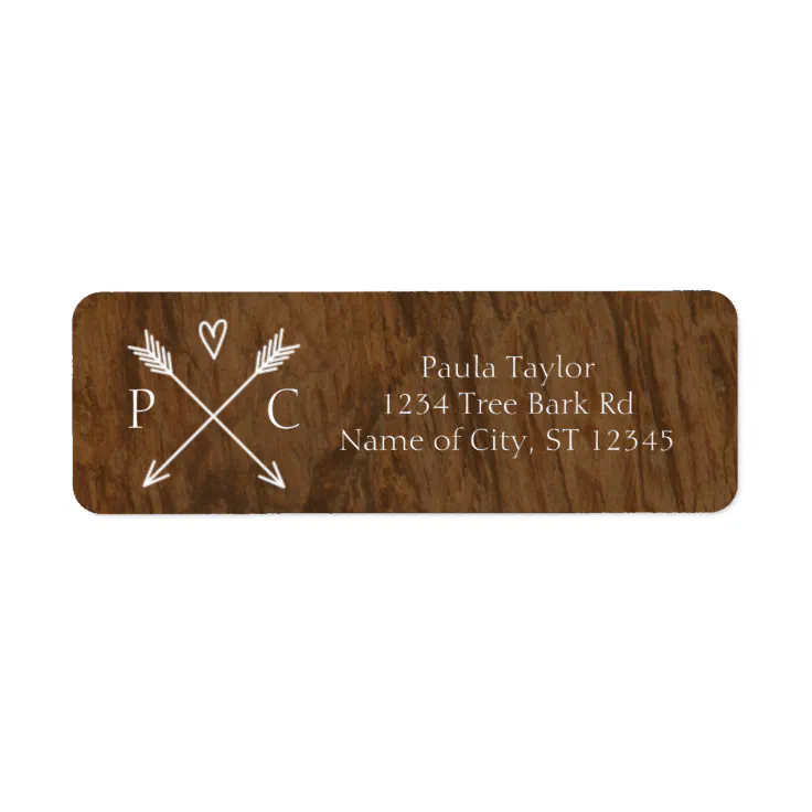 Rustic Tree Wedding Address Label | Zazzle