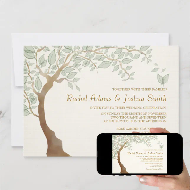 Rustic Tree Wedding Invitation | Zazzle