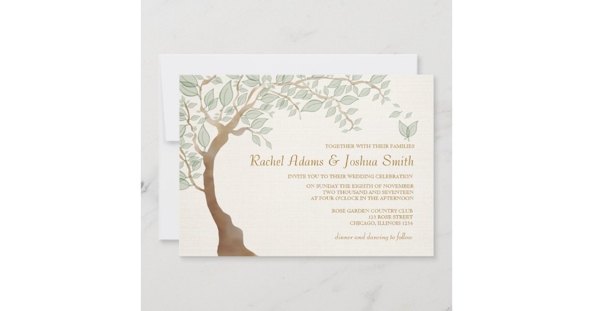 Rustic Tree Wedding Invitation | Zazzle