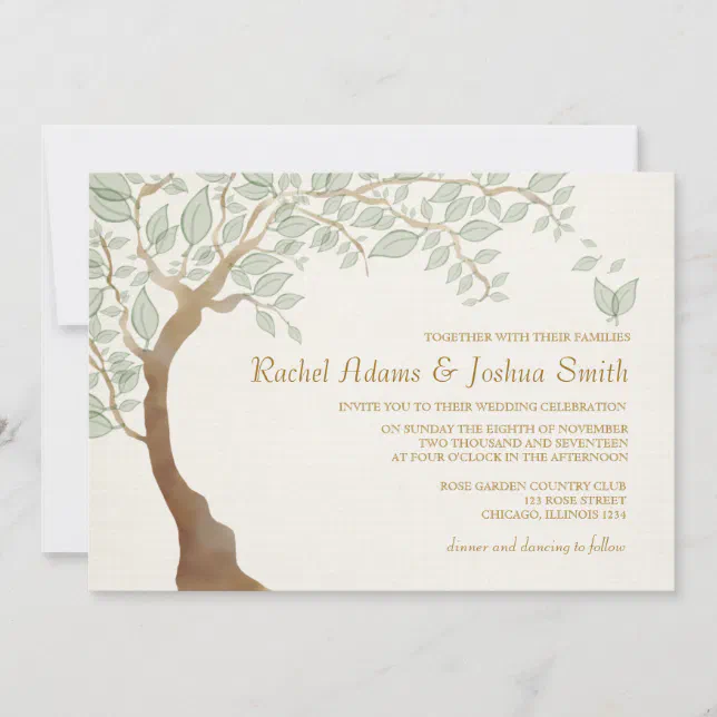 Rustic Tree Wedding Invitation | Zazzle
