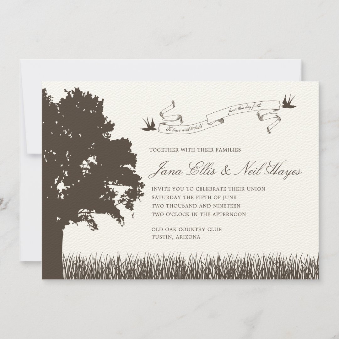 Rustic Tree Wedding Invitation | Zazzle