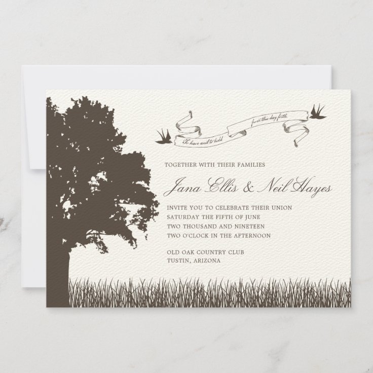 Rustic Tree Wedding Invitation | Zazzle