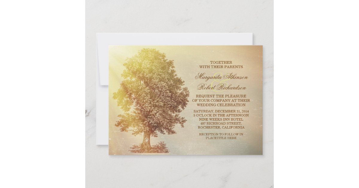 rustic tree wedding invitations | Zazzle