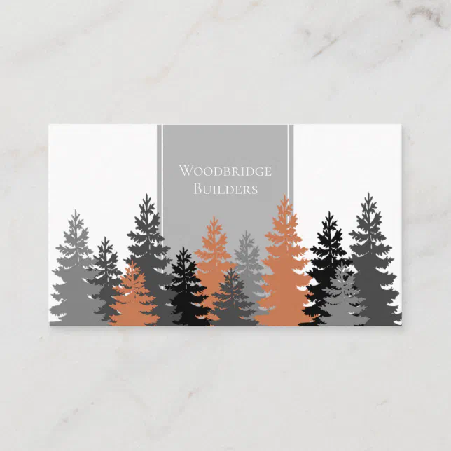 Rustic Trees Elegant Professional Business Card | Zazzle