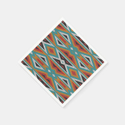 Rustic Tribe Mosaic Native American Indian Pattern Paper Napkins | Zazzle