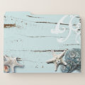 rustic tropical aqua blue seashell starfish beach file folder | Zazzle