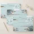 rustic tropical aqua blue seashell starfish beach file folder | Zazzle