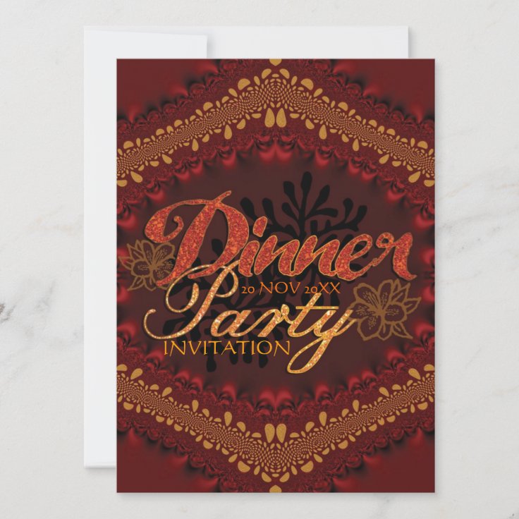 Rustic Tropical Dinner Party Invitations | Zazzle