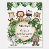 Rustic Tropical Jungle Safari Animals Baby Welcome Foam Board | Zazzle