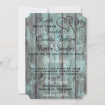 RUSTIC TURQUOISE WEDDING INVITE | Zazzle