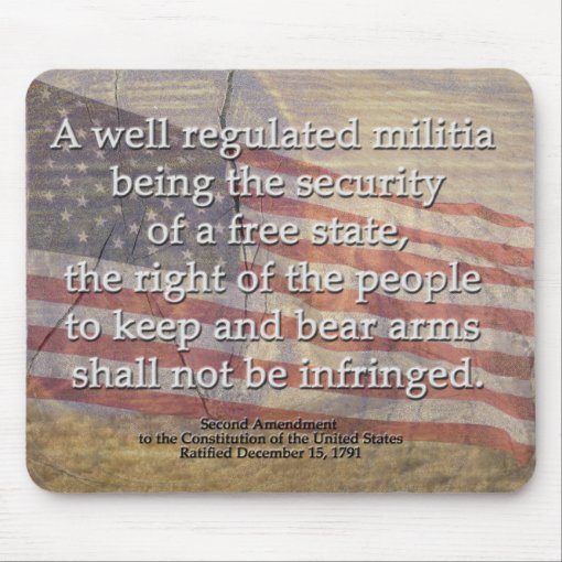 Rustic Typography 2nd Amendment American Flag Mouse Pad | Zazzle