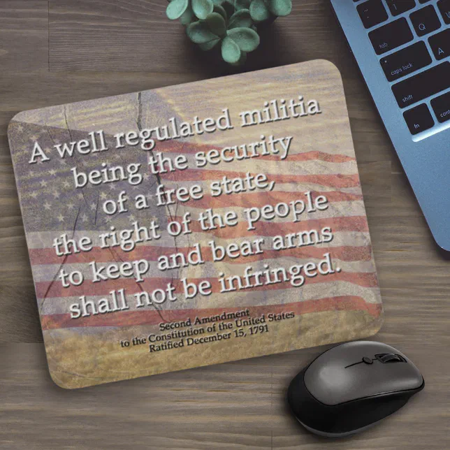 Rustic Typography 2nd Amendment American Flag Mouse Pad | Zazzle