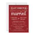 Rustic Typography Crimson Red Wedding Invitations | Zazzle