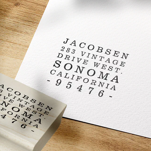Rustic Typography Return Address Stamp | Zazzle