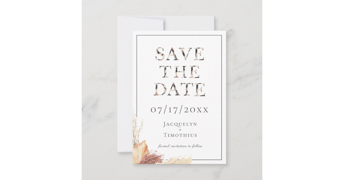 Rustic Typography Wedding Save The Date Card | Zazzle