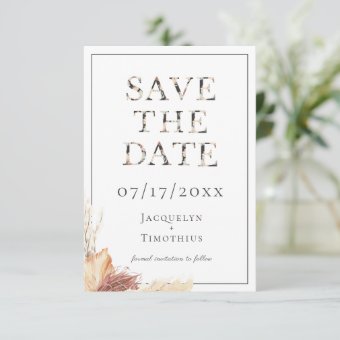 Rustic Typography Wedding Save The Date Card | Zazzle