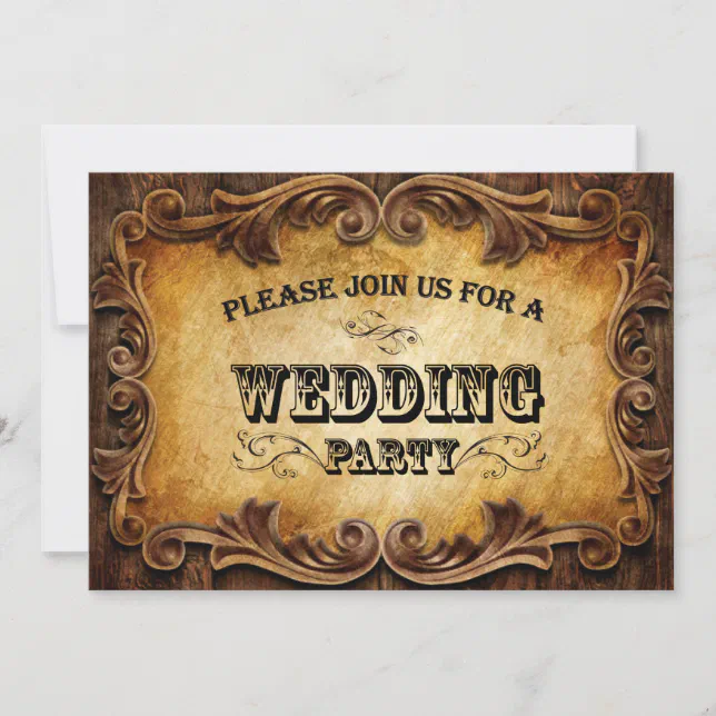 rustic typography western country wedding invitation | Zazzle