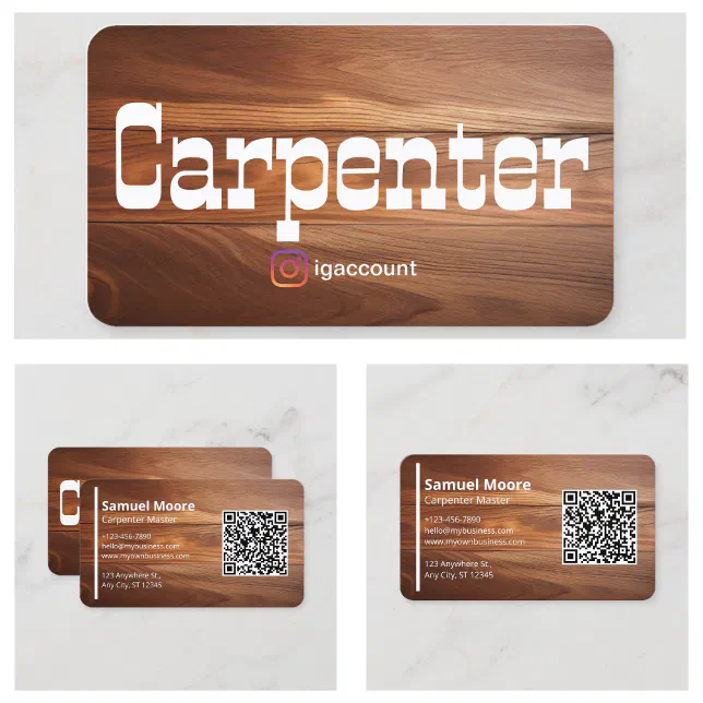 Rustic Unique Carpenter Business Card | Zazzle