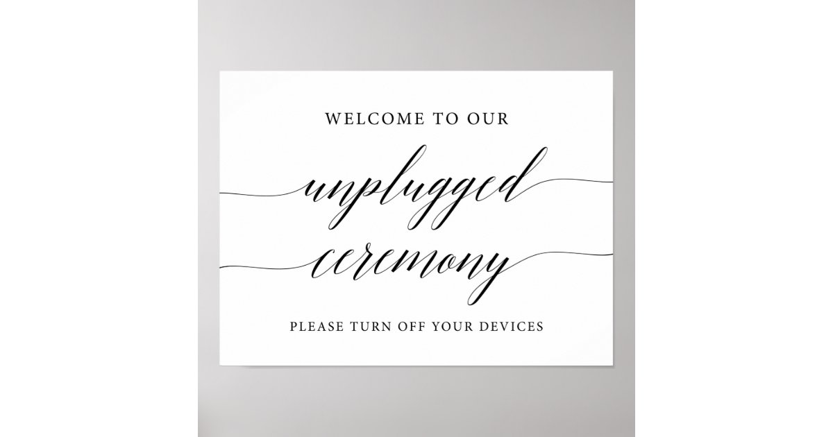 Rustic Unplugged Wedding Ceremony Sign | Zazzle