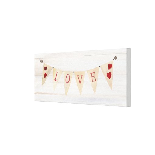 Rustic Valentine Banner II Canvas Print | Zazzle