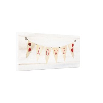 Rustic Valentine Banner II Canvas Print | Zazzle
