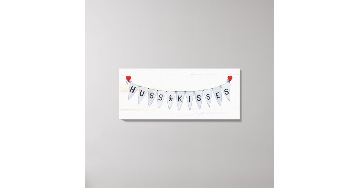 Rustic Valentine Banner IV Canvas Print | Zazzle