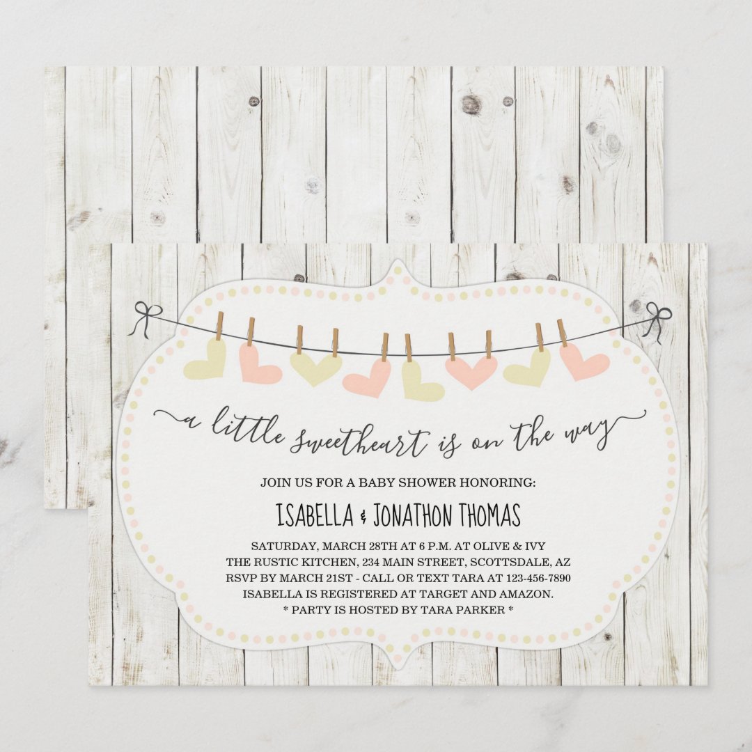 Rustic Valentines Day Baby Shower - Gender Neutral Invitation | Zazzle