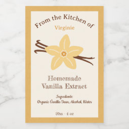 Rustic Vanilla Extract Bottle Kraft Label Sticker | Zazzle