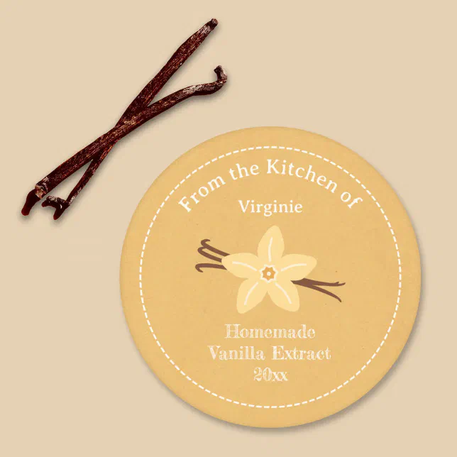 Rustic Vanilla Extract Label Sticker | Zazzle