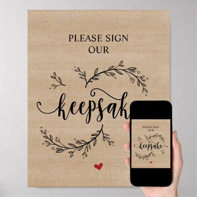 Rustic Vines, please sign our keepsake sign | Zazzle