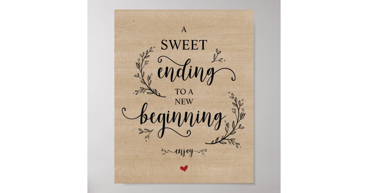 Rustic Vines Wedding Dessert sign | Zazzle