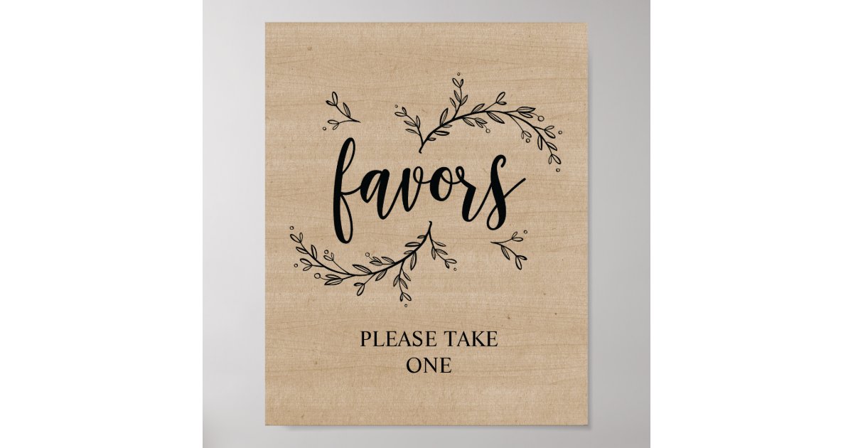 Rustic Vines Wedding favors sign | Zazzle