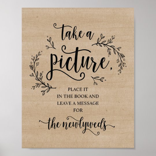 Rustic Vines Wedding Guest book photo Sign | Zazzle.com