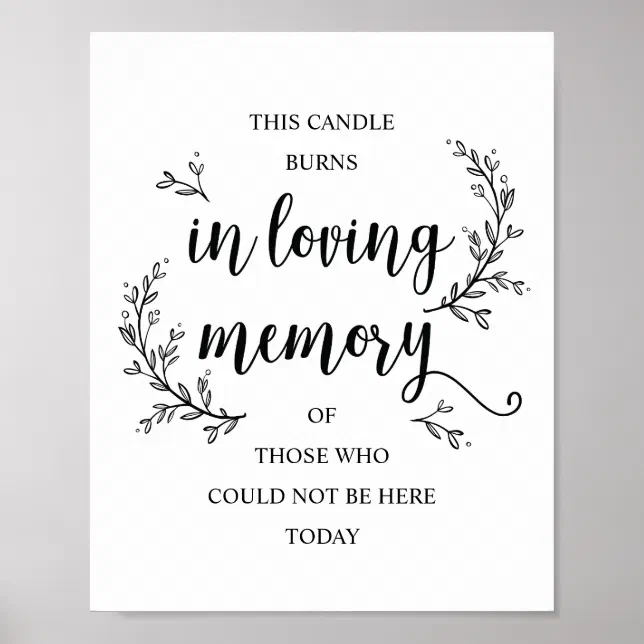 Rustic Vines Wedding Memorial (CANDLE) sign | Zazzle
