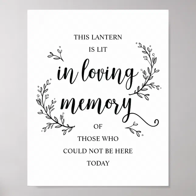 Rustic Vines Wedding Memorial (lantern) sign | Zazzle